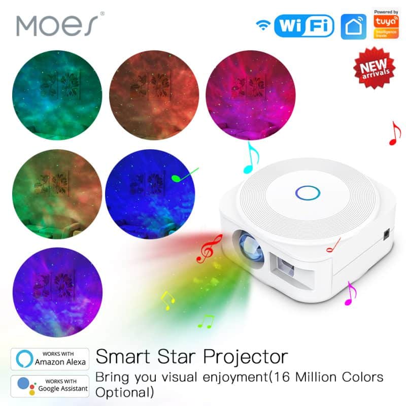 MOES WiFi Smart Star Sky Night Light Square Projector Music Player - We ...